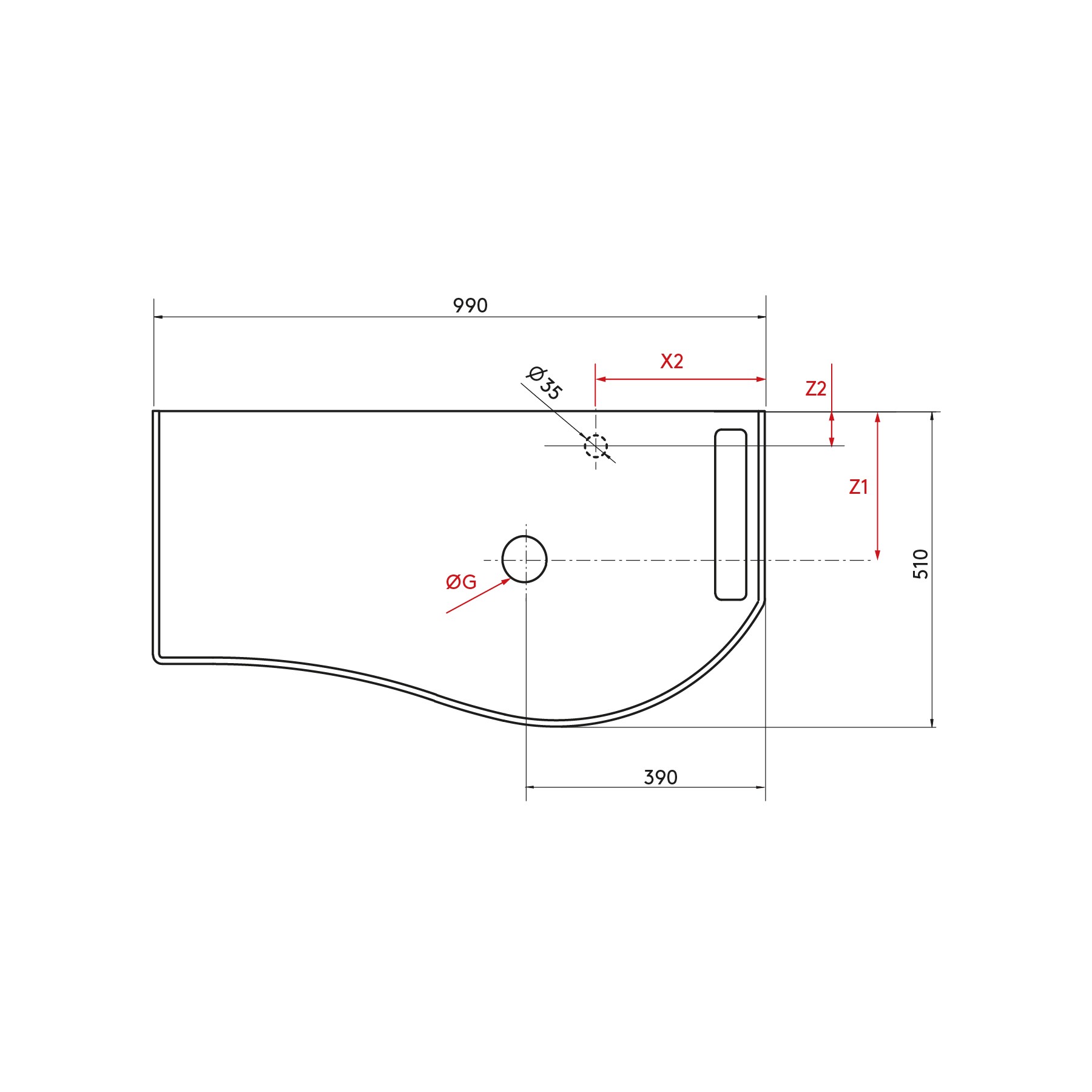 Plan de toilette MAM 900 gauche avec porte-serviette SOLID SURFACE pour ...