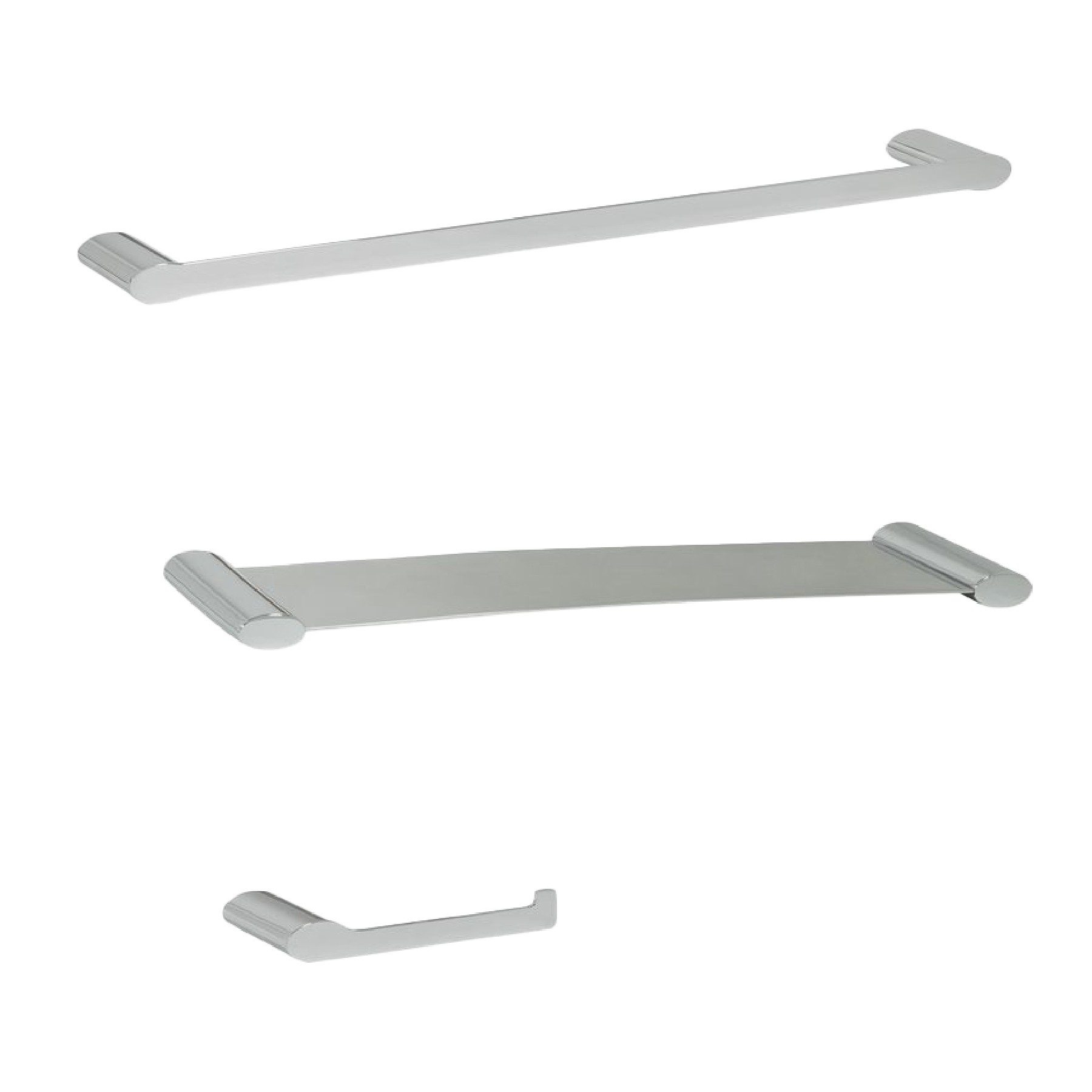 Accessory Set OMEGA Bar + Toilet Paper Holder + Shelf