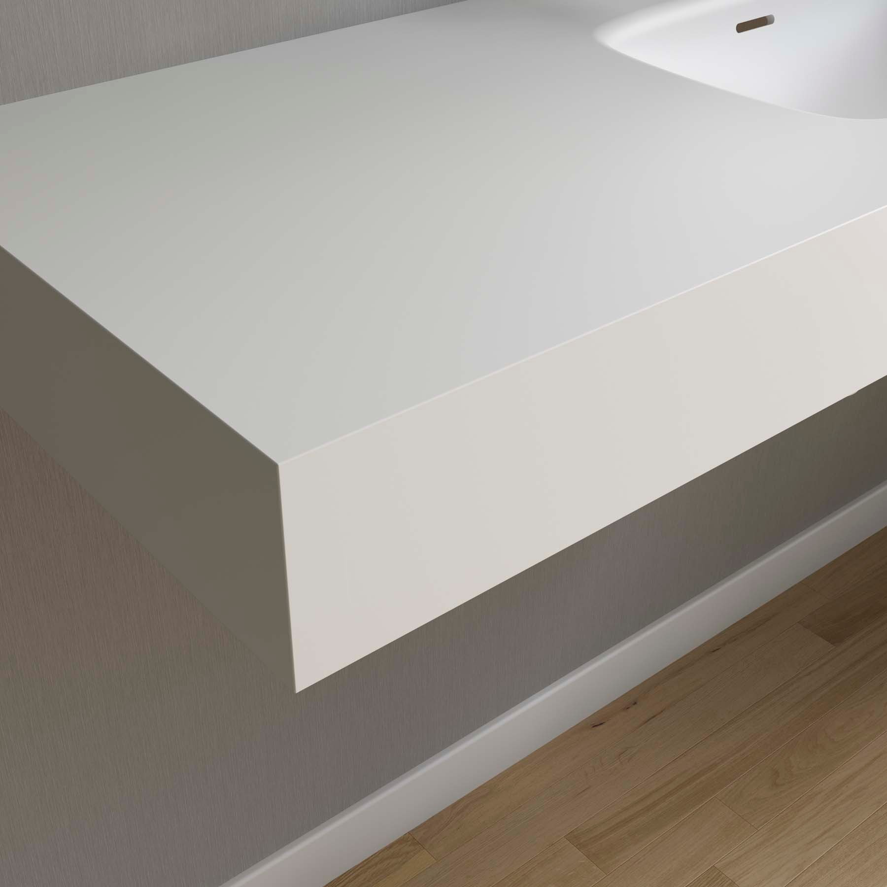 Pia LAGO com saia 1 piscina Solid Surface Matte White 711-810