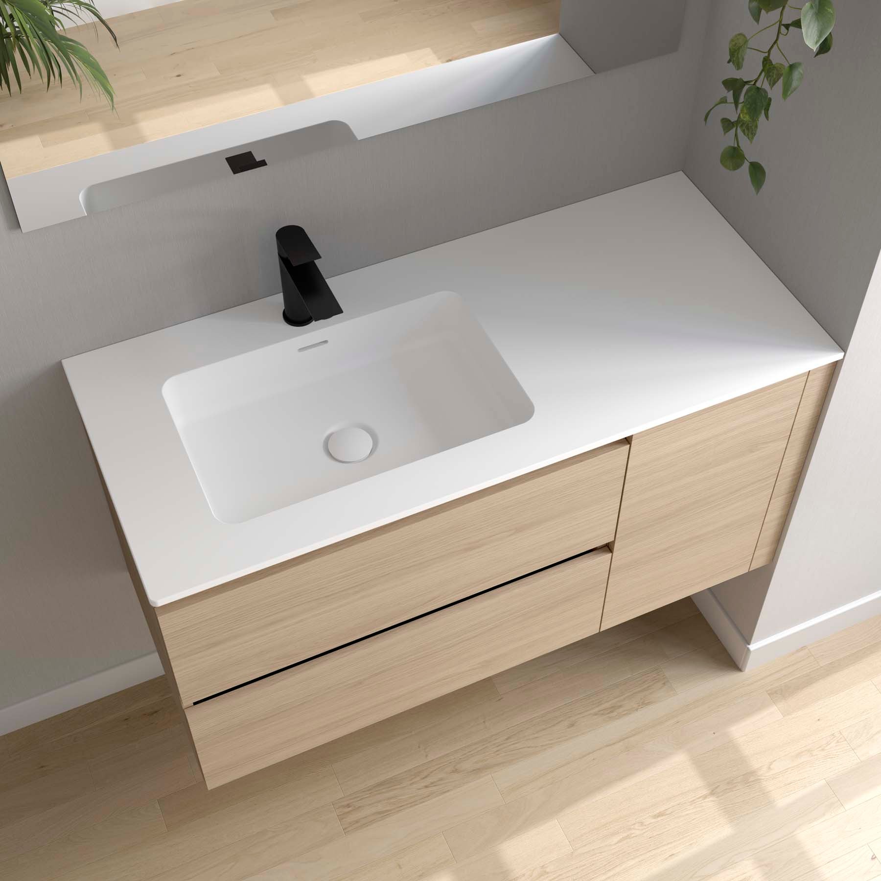 NAILA PLUS Sink 1 Solid Surface Matte White Sink 1111-1210