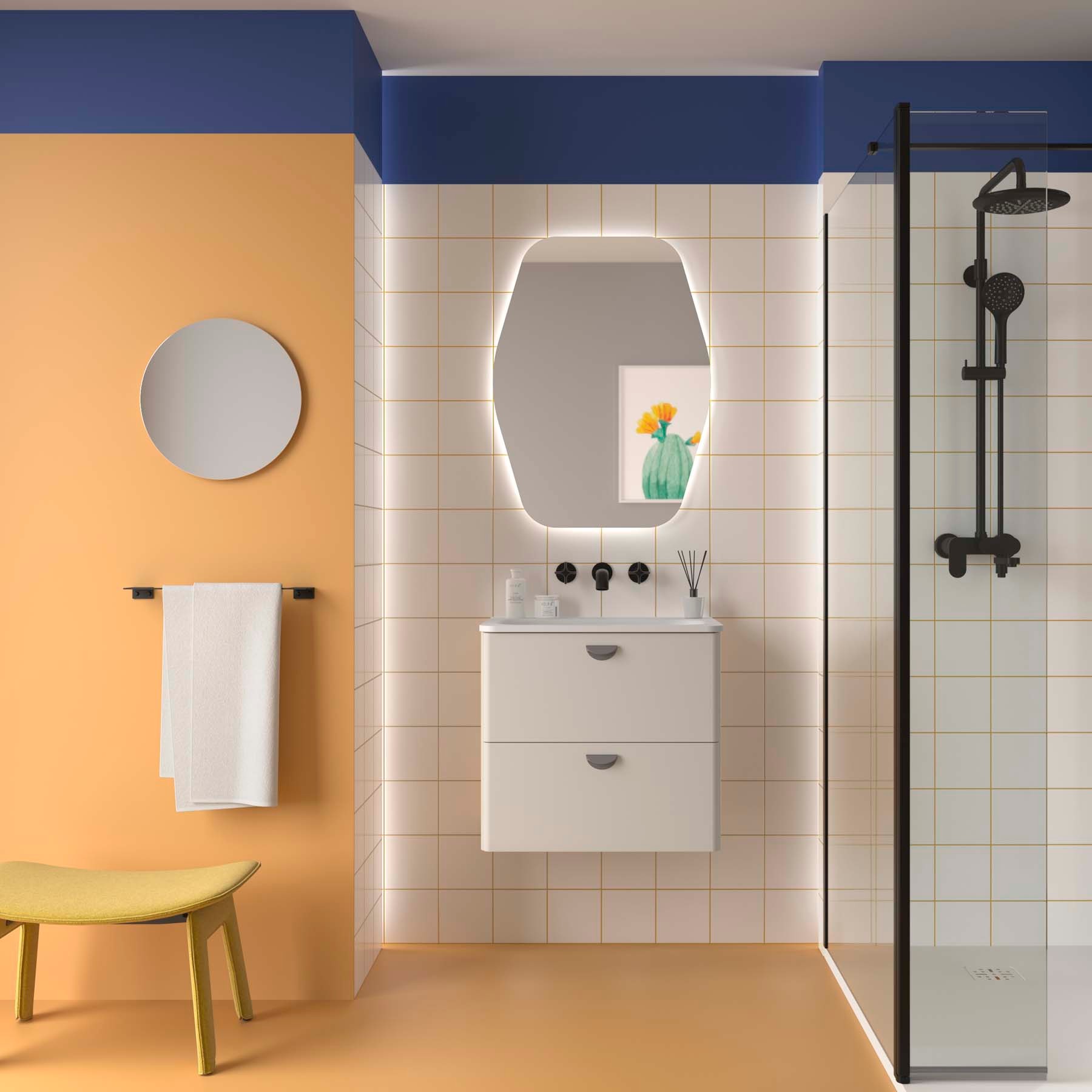 Mueble de baño UNIIQ 600 2 cajones NATA