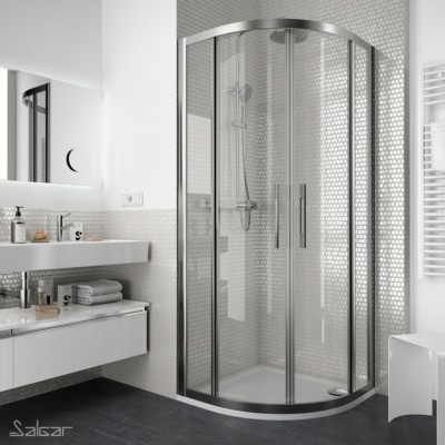 Shower screen CLEAR Italian curve Transparent 765 - 765 x 1950 mm