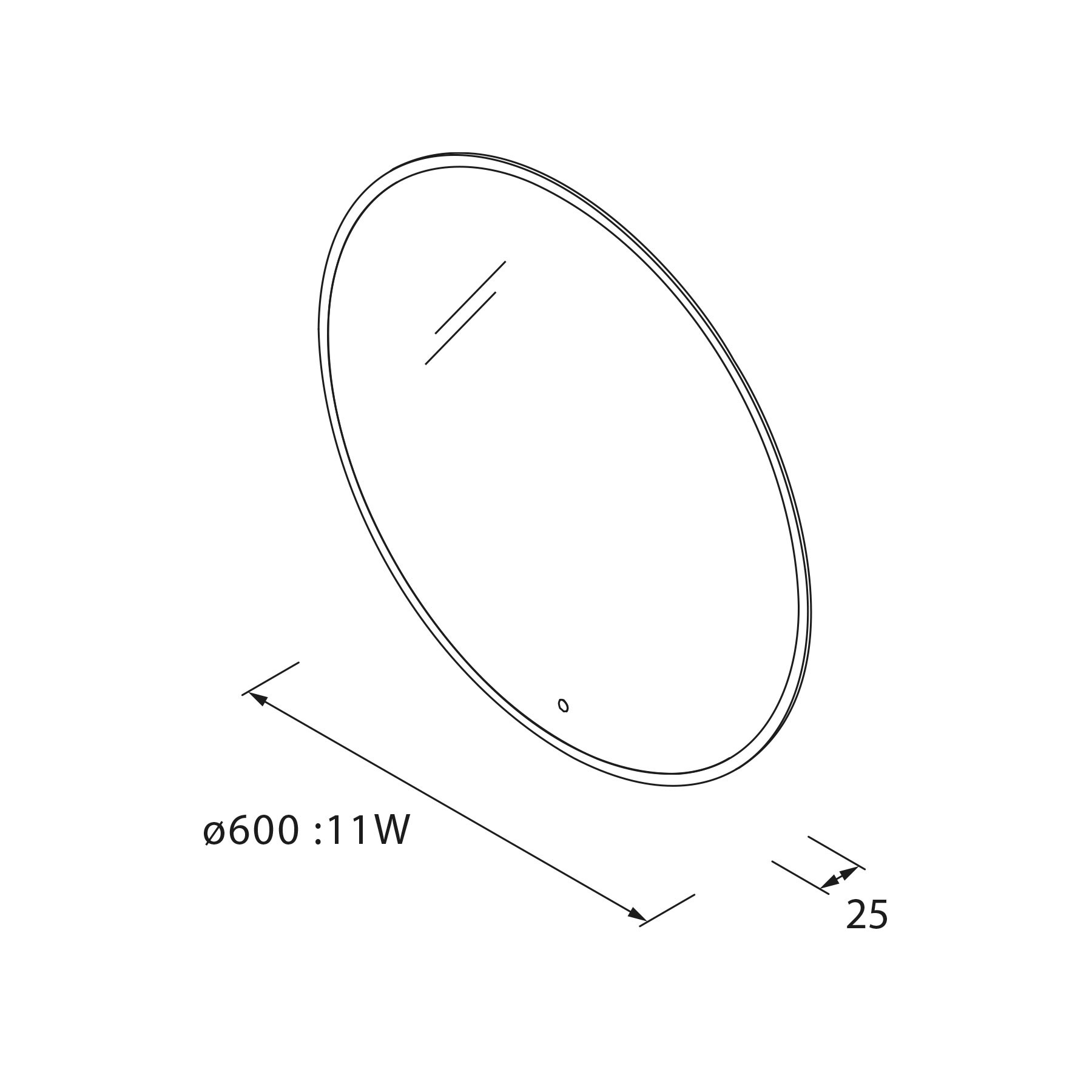 Spiegel GLOBE 600 Rund Mit LED-Beleuchtung mit Sensor (11 W - 40000ºK ...
