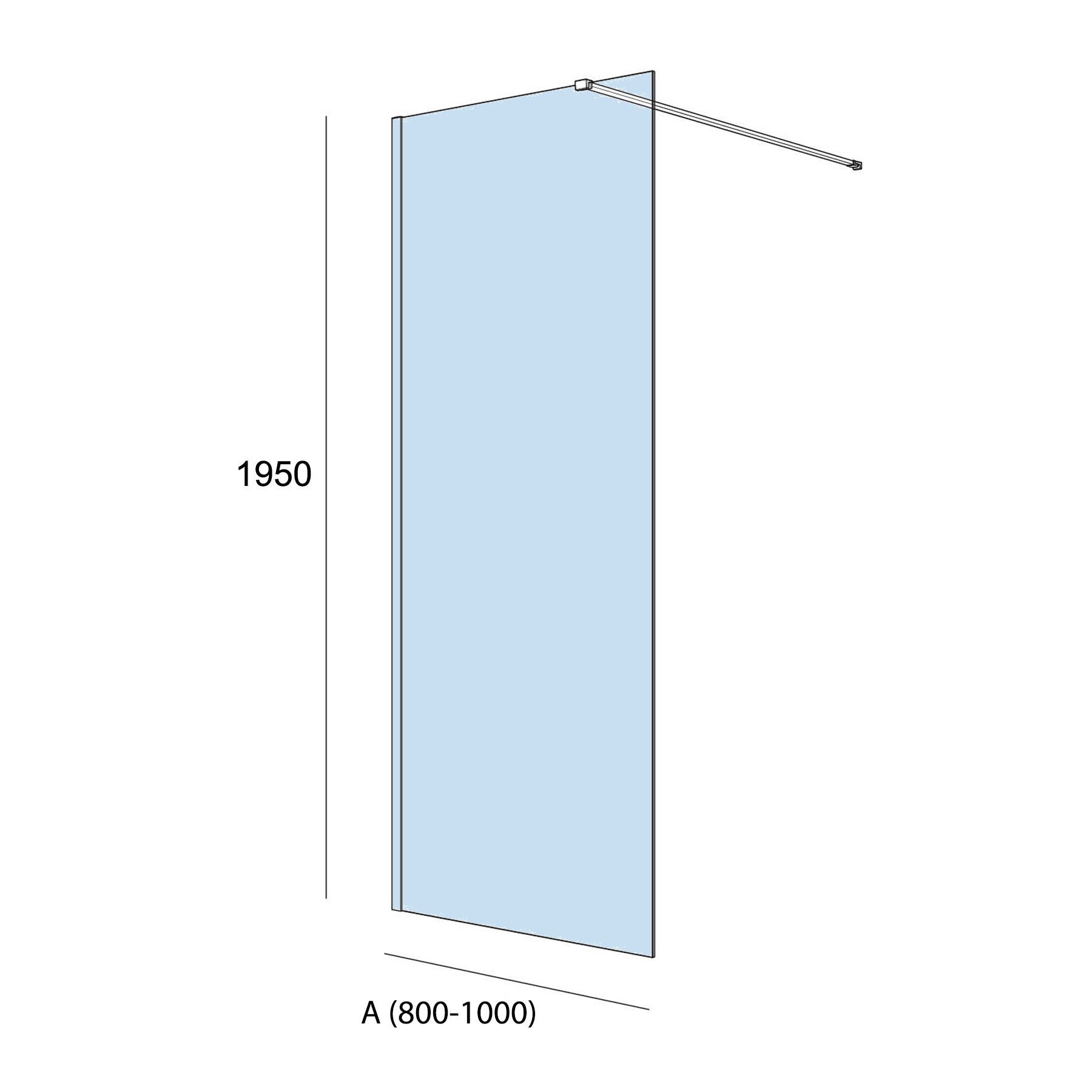 Shower screen HEAVEN step-through with anti-limescale Deco 4800 - 1000x ...