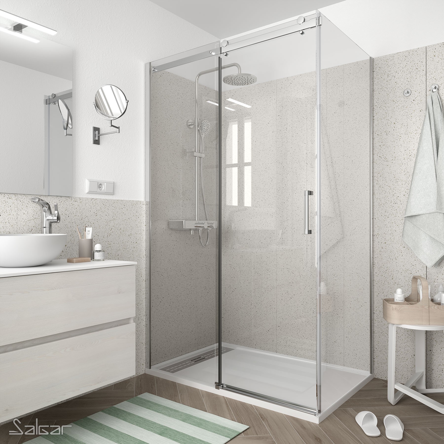 Shower screen HELSINKI fixed side Transparent 800 - 1000 x 1950 mm