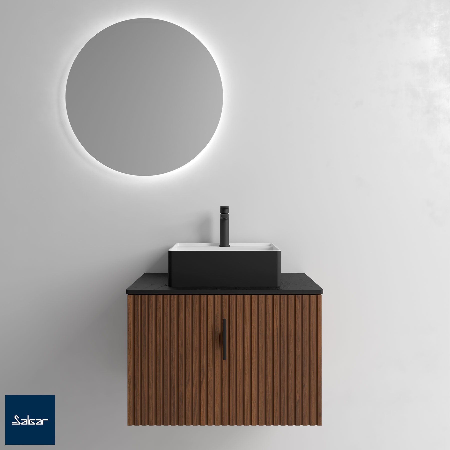 Mueble de baño BIBA 600 1 cajón NOGAL MAYA
