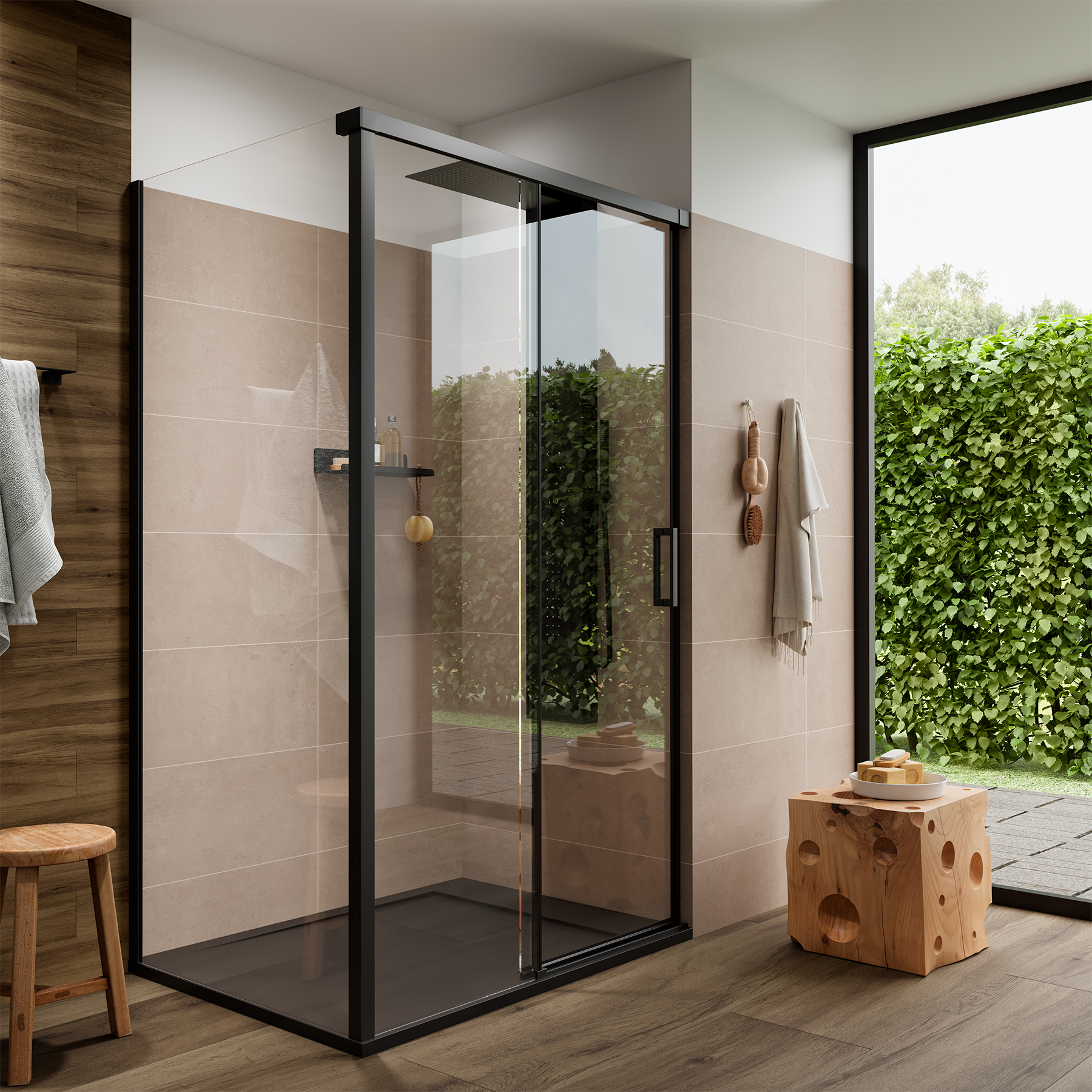 FC2 + LC1 SLIDING DOOR/FIXED + SIDE FIXED/FIXED