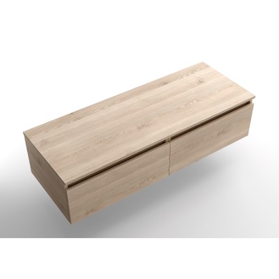 Ensemble DOMUS 1200 2 coquetas 1 tiroir et Plan de toilette CHENE NATUREL