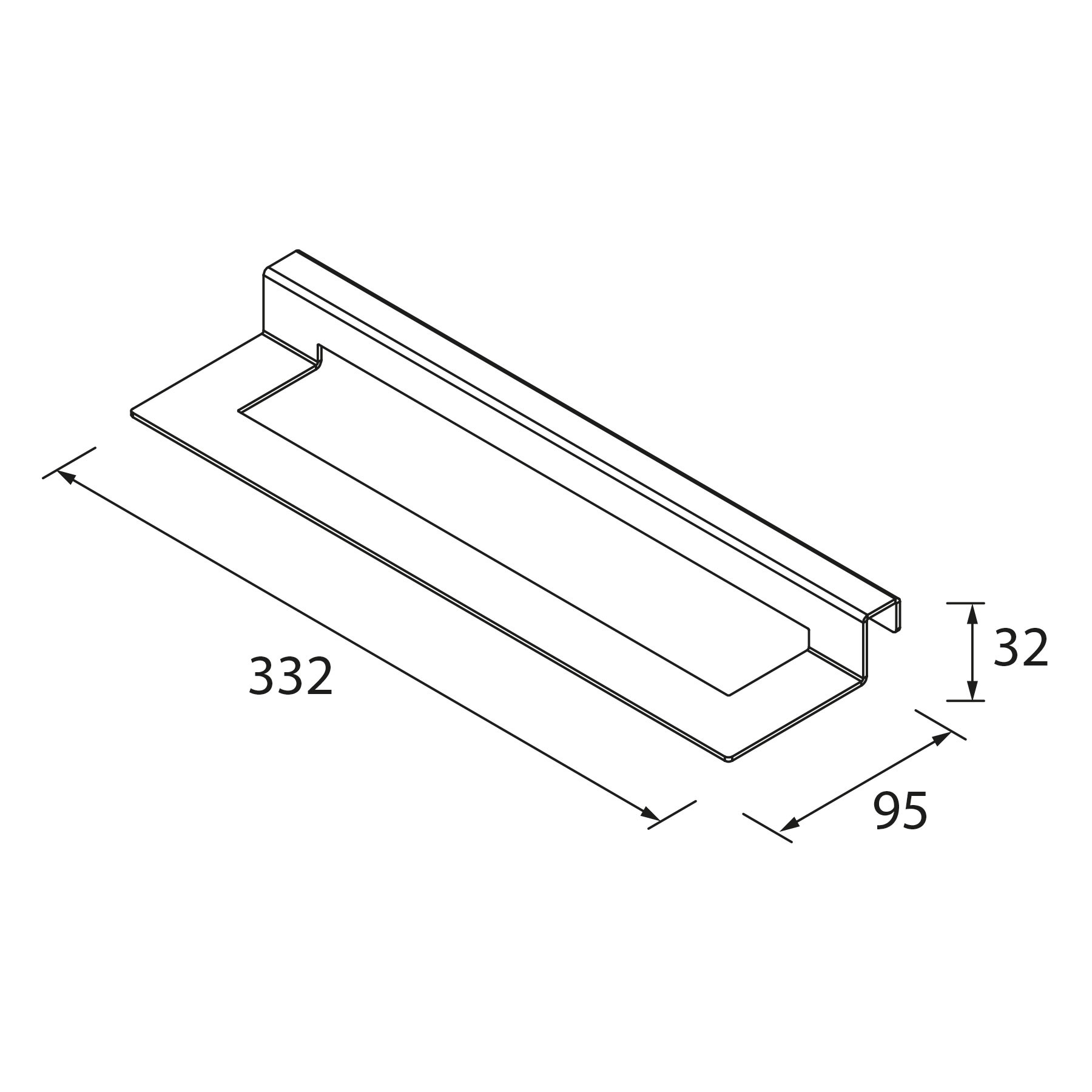 Towell rail LLOYD MATT WHITE 340 x 95 x 32 mm